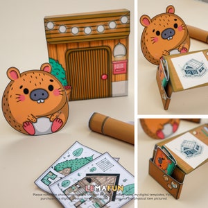 Printable Capybara House Craft Kit - DIY Paper Toy Template for Kids ...