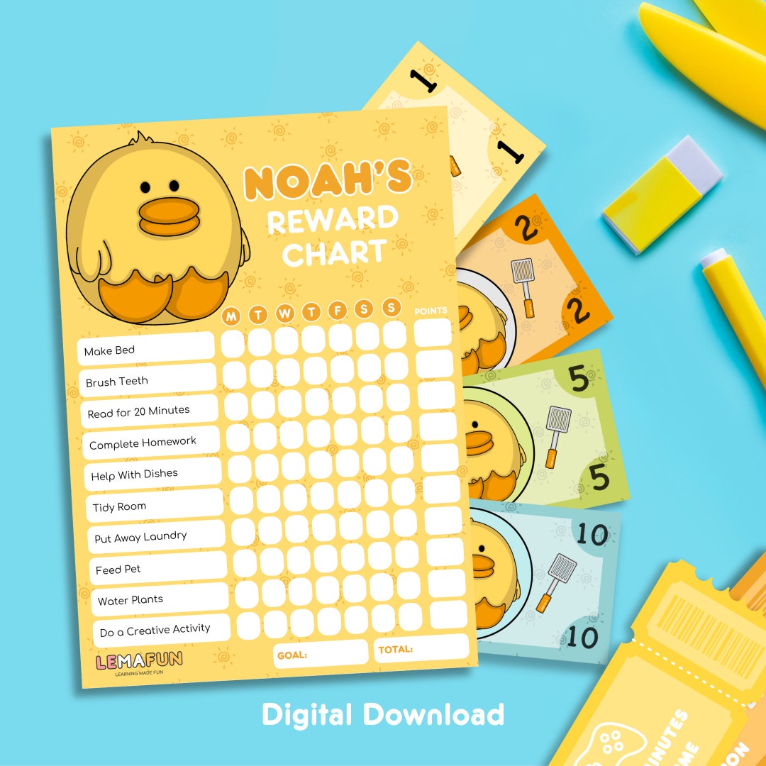 Editable Reward Chart Bundle for Kids - Digital Download With ...