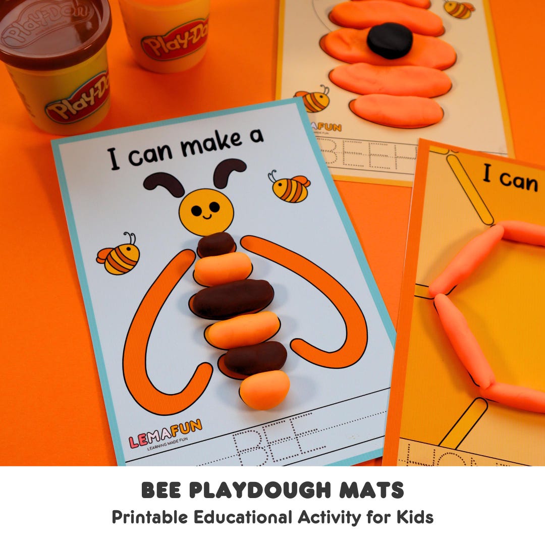 Bee Playdough Mats | Printable Bee Activities for Preschool ...