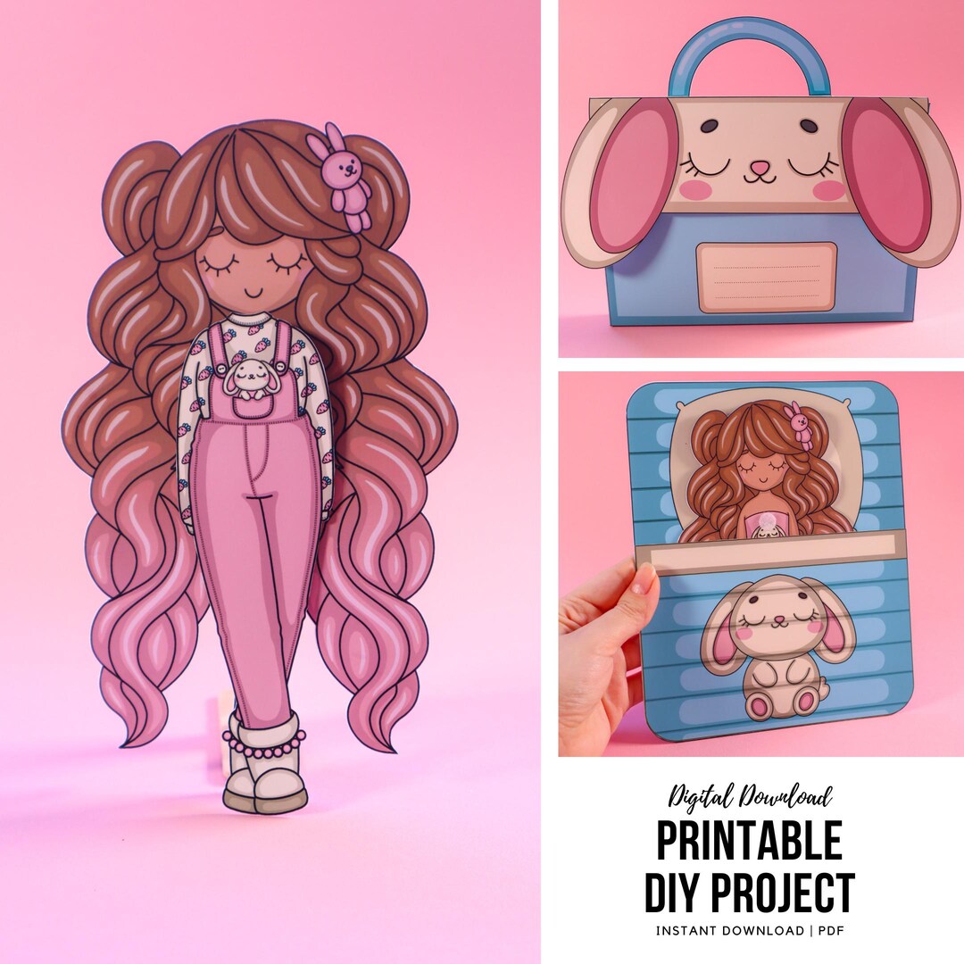 Printable Bunny Bundle With Paper Dolls Dress Up, Digital Download ...