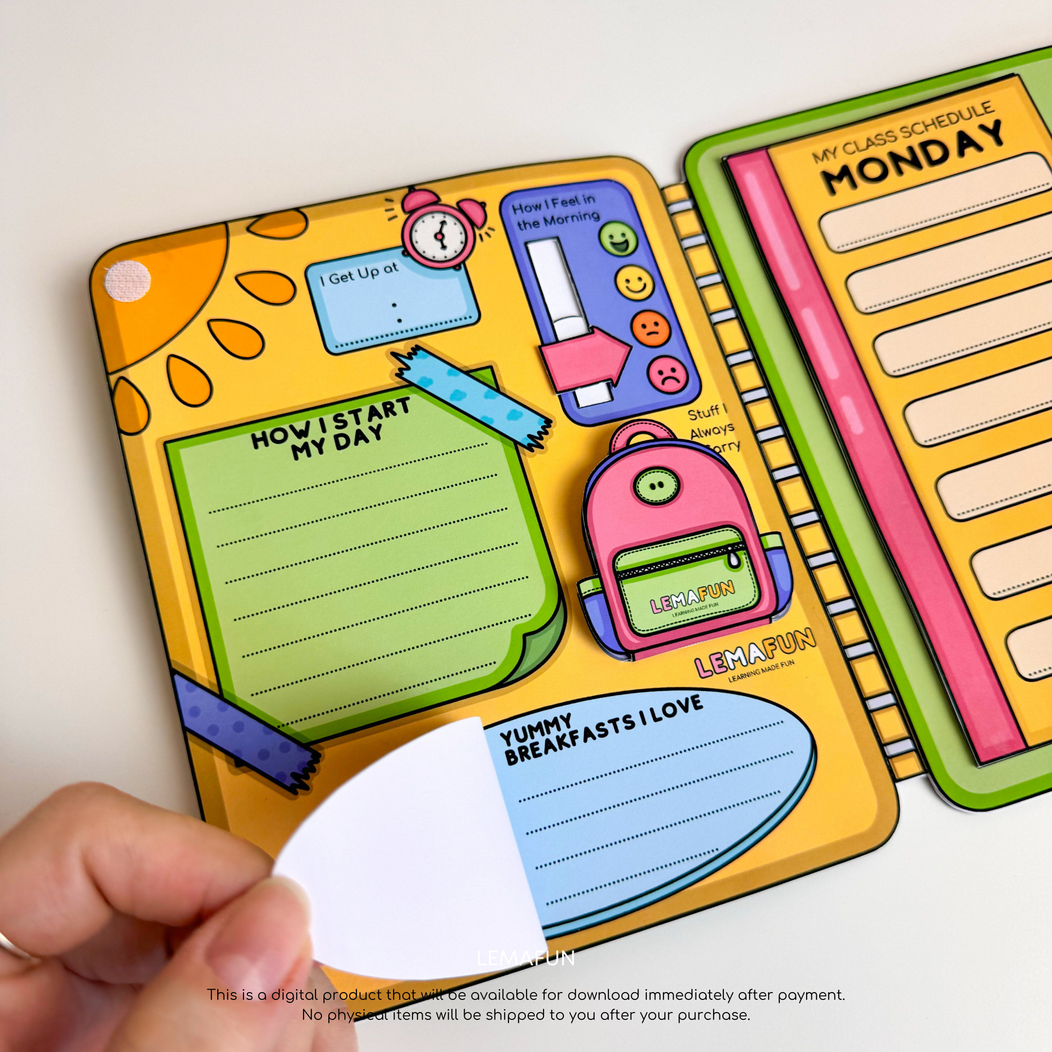 Printable Lapbook My Day for Kids 6-8 Y.o. Homeschool Educational ...