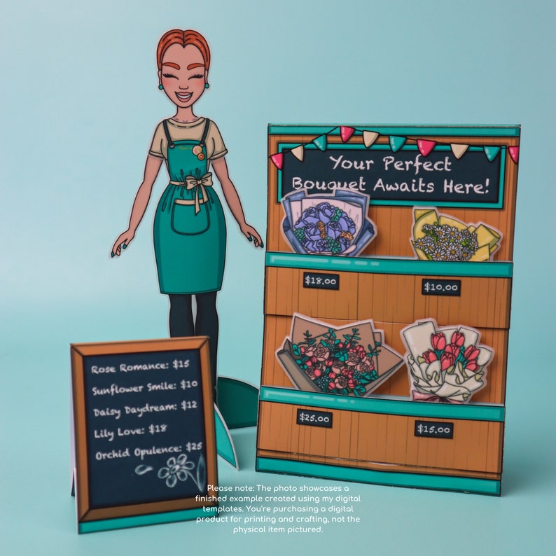 Printable Flower Shop Paper Craft & Activities for Kids PDF Instant ...