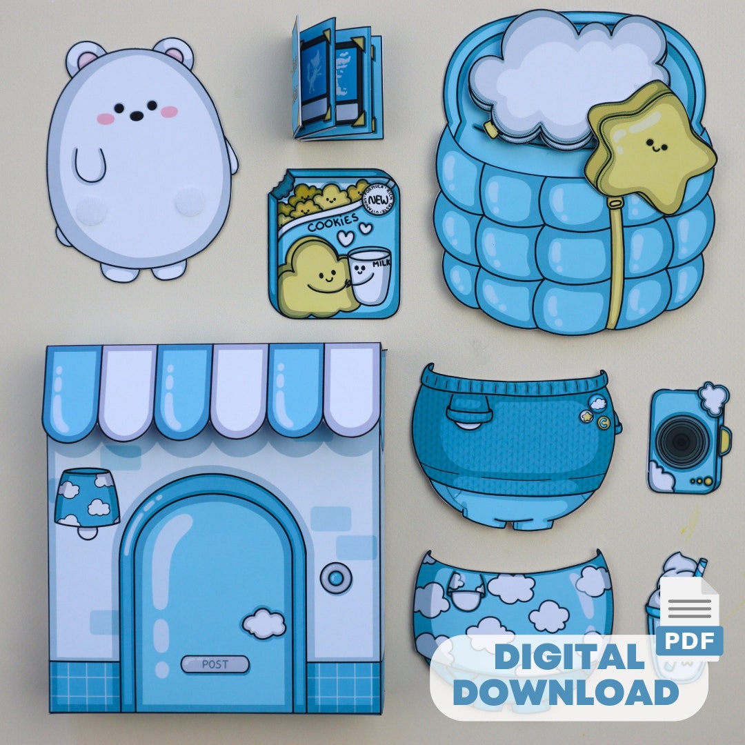 DIY Printable Paper Toy Kit: Cozy Polar Bear & House Box Digital ...