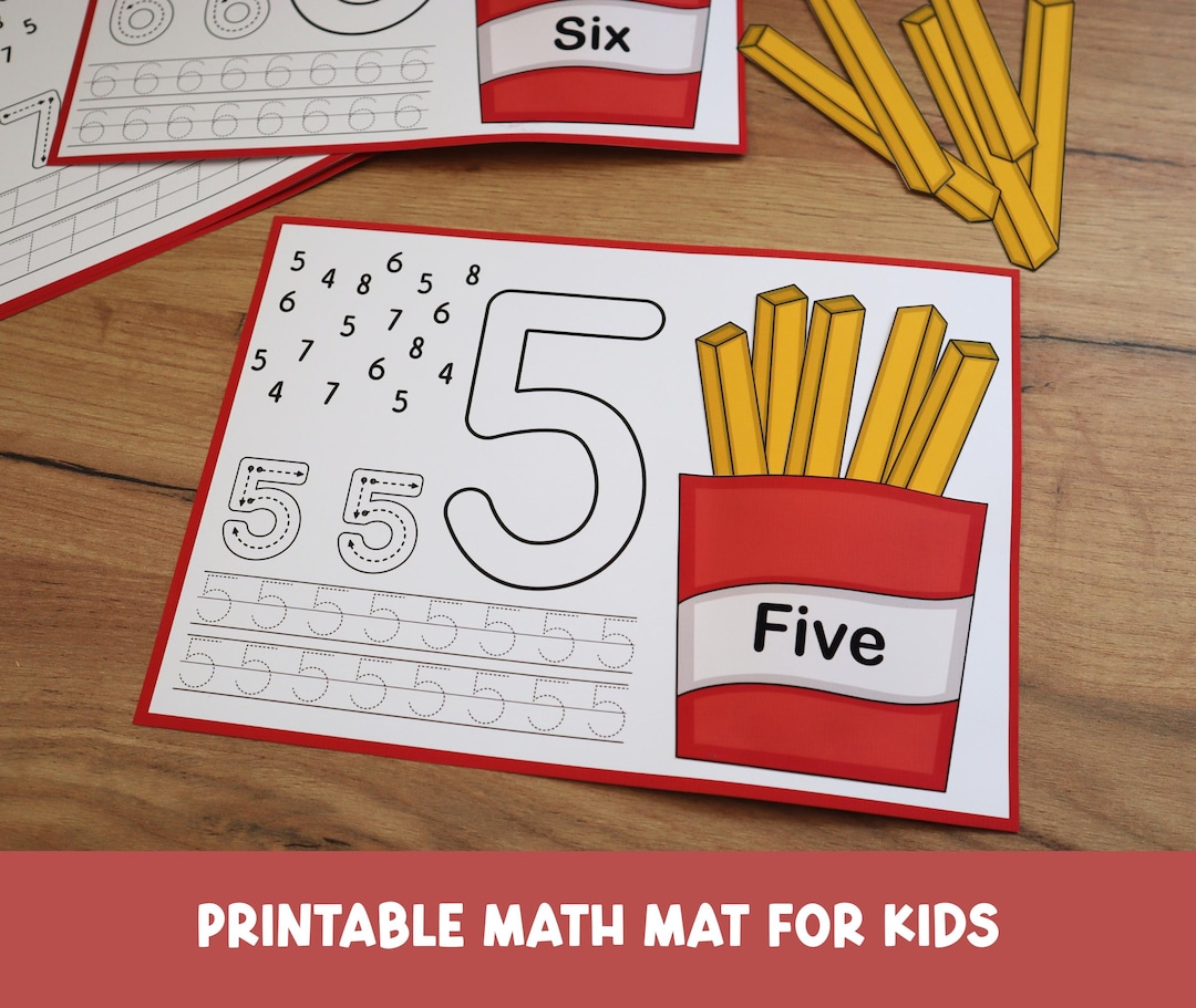 Printable Fries Counting Mat | Fun Math Activity for Kids | Number ...