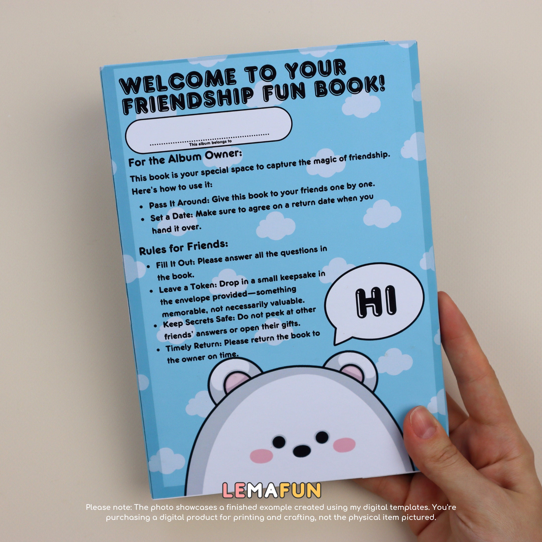 DIY Friendship Questionnaire Album for Kids (ages 7-12) - Printable PDF ...