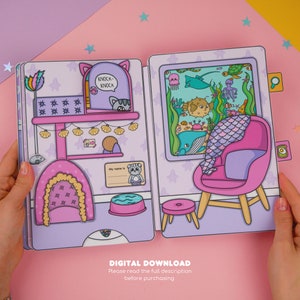 Printable DIY Project Mermaid Dollhouse With Paper Dolls Busy Book ...