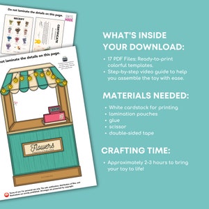 Printable Flower Shop Paper Craft & Activities for Kids PDF Instant ...
