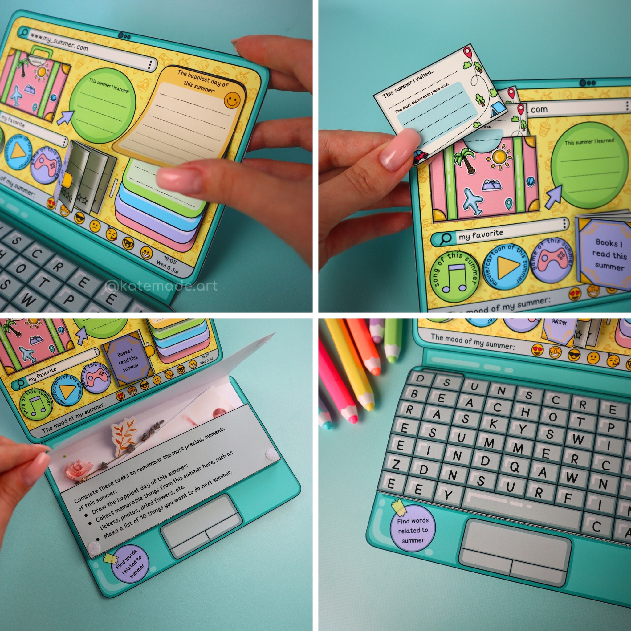 Printable Lapbook My Summer DIY, Homeschool Printable - Etsy