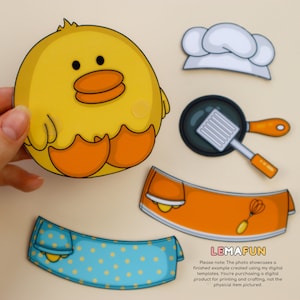 DIY Paper Duck Toy Template - Easy Craft for Kids, Printable Toy Making ...