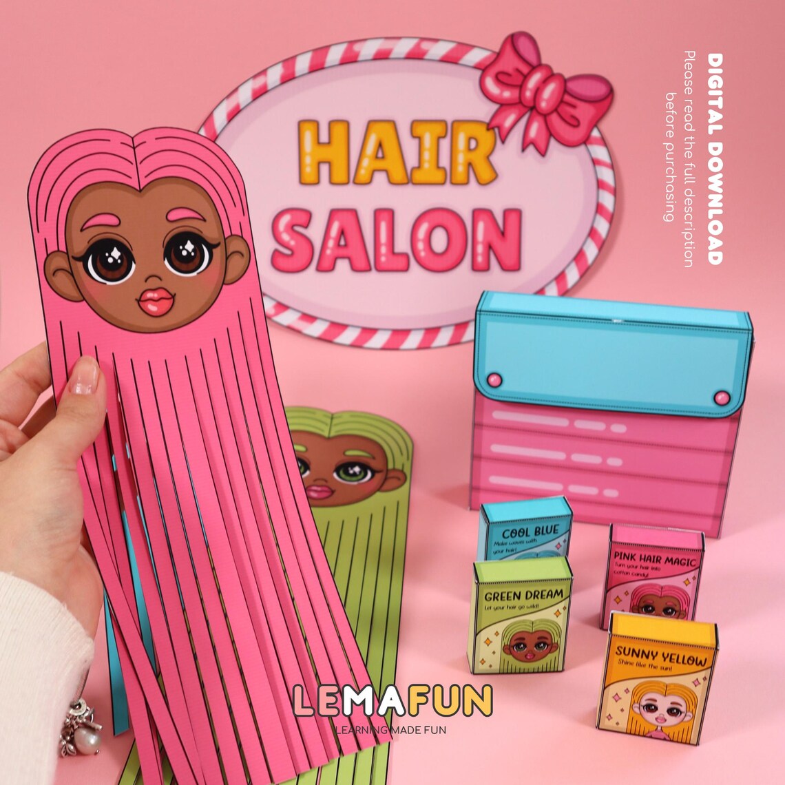 Printable Hair Salon Pretend Play Set | Scissor Skills + Role Play ...