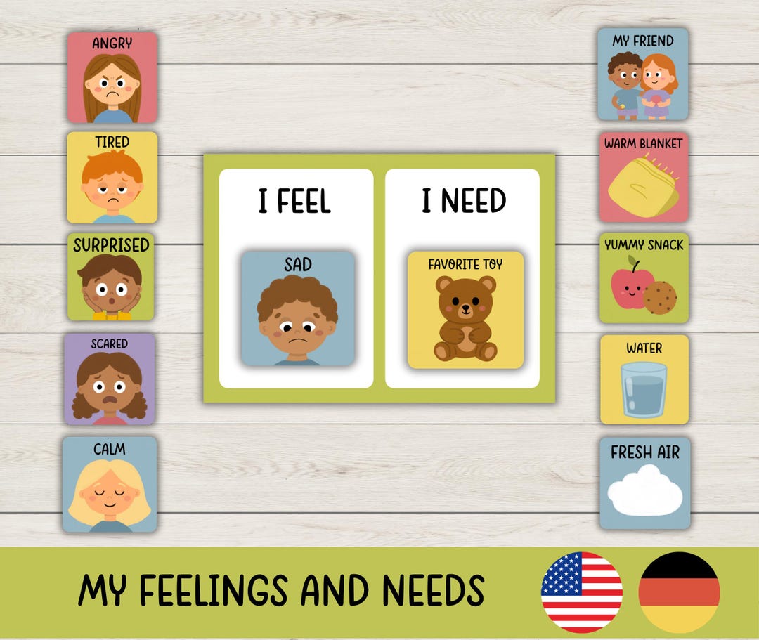 My Feelings and Needs Board | Emotional Cards for Children | Coping ...
