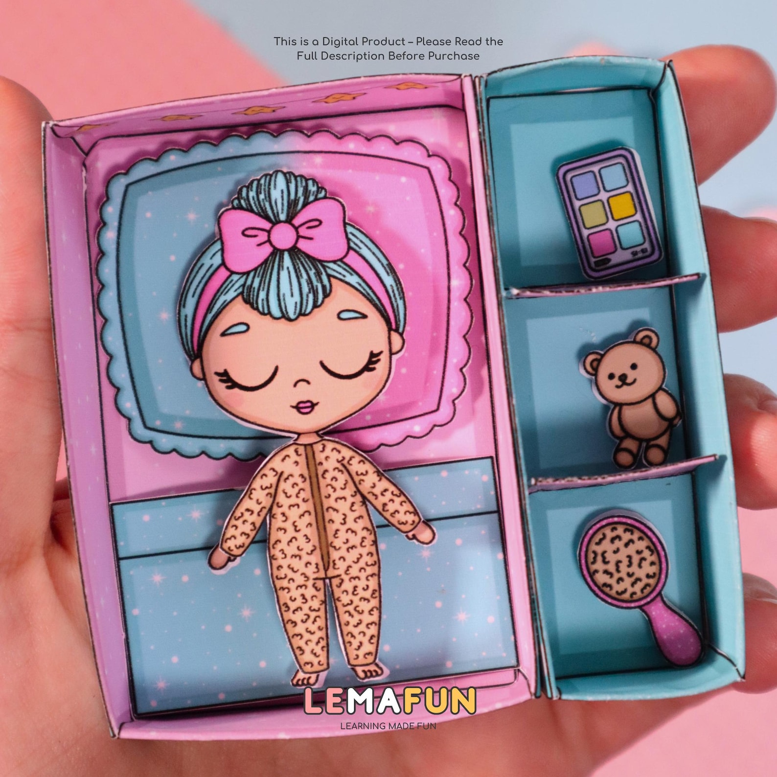 Printable Paper Doll Rosie in a Box – DIY Mini Craft for Kids ...