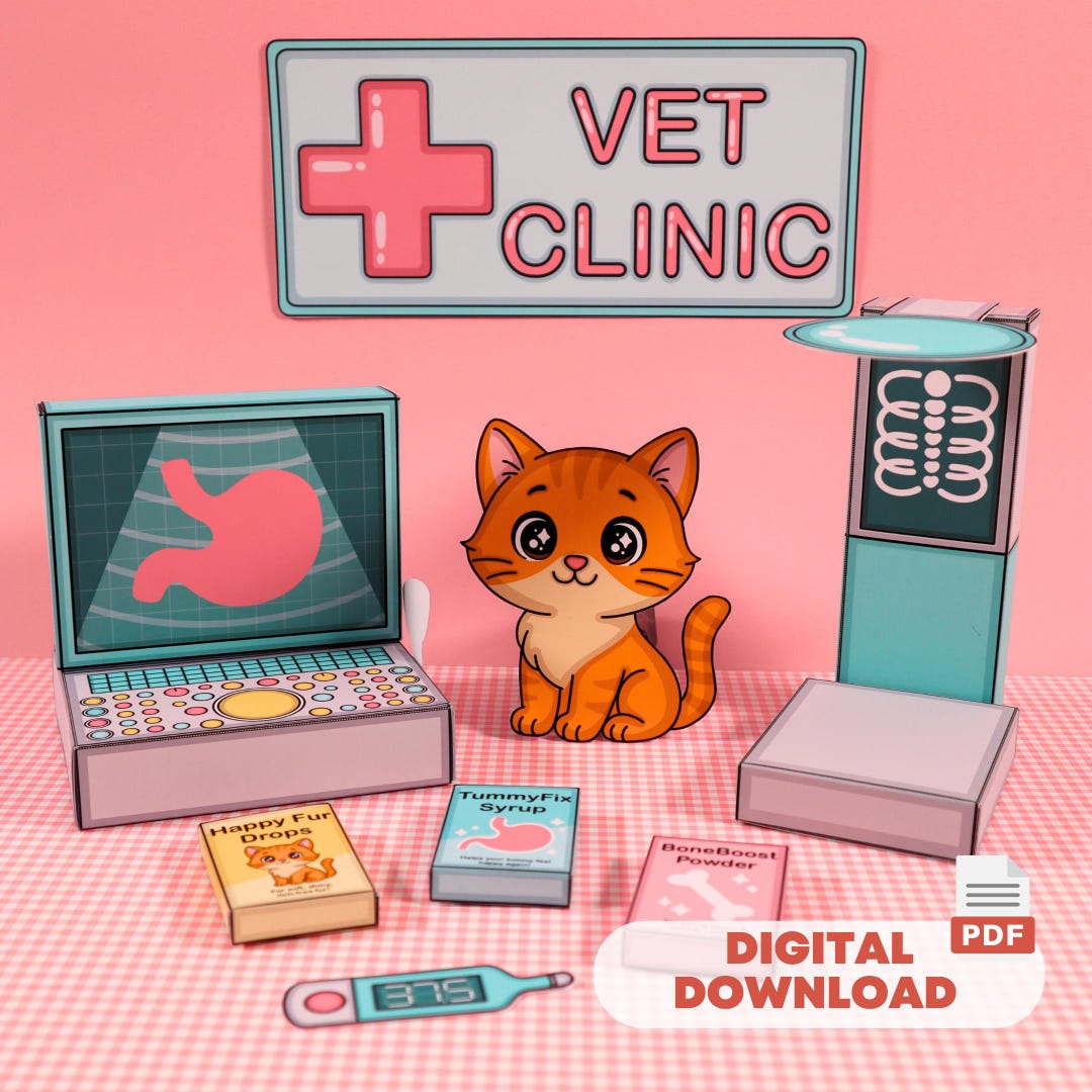 Veterinary Clinic Pretend Play – Printable Vet Office Set for Kids, Fun ...
