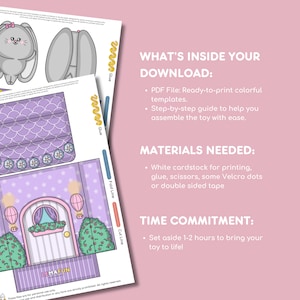 Printable Bunny House Craft Kit - DIY Paper Toy Template for Kids, Easy ...