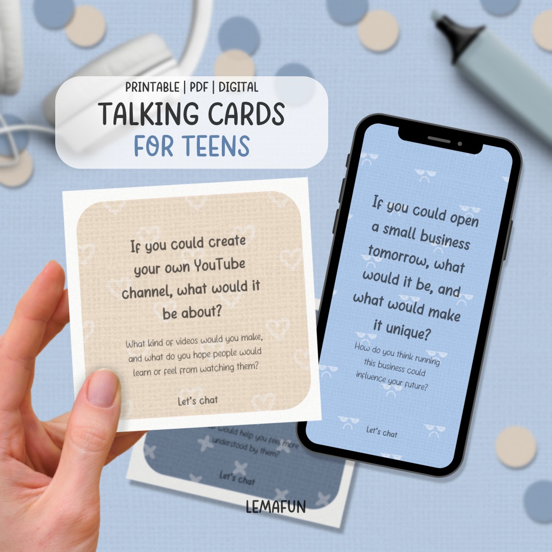 Printable Conversation Starters, Talking Cards, Questions Cards for ...