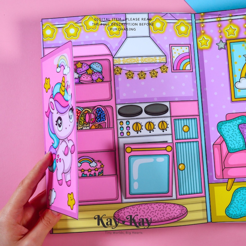 Printable Unicorn Dollhouse Template, Paper Crafts Digital Download ...