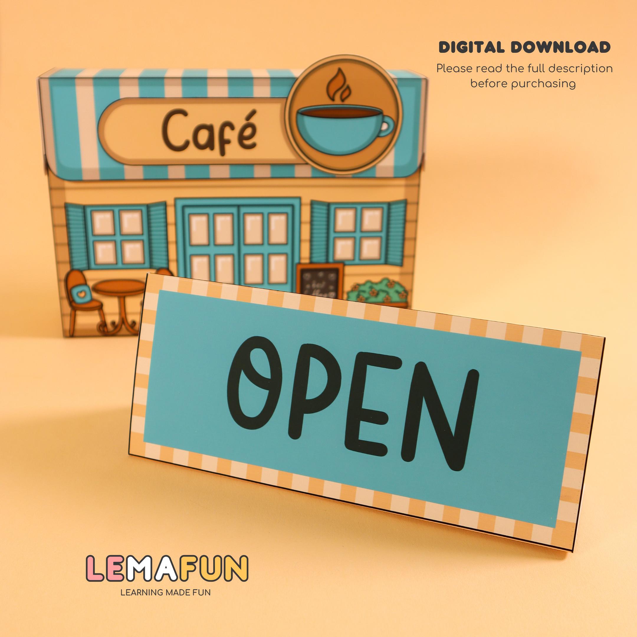 Cafe Kit Pretend Play - Printable DIY Children's Activity, Fun Home ...
