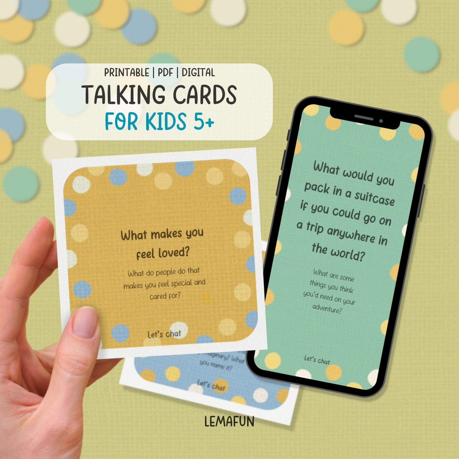 Printable Conversation Starters, Talking Cards, Questions Cards for ...