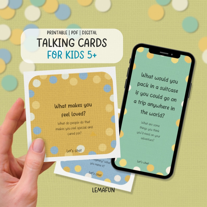 Printable Conversation Starters, Talking Cards, Questions Cards for ...