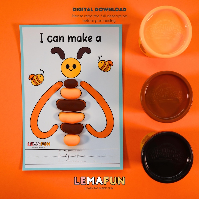Bee Playdough Mats | Printable Bee Activities for Preschool ...