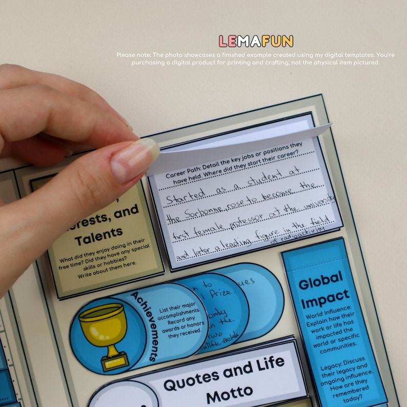 Interactive Biography Lapbook Printable | History Project Template for ...