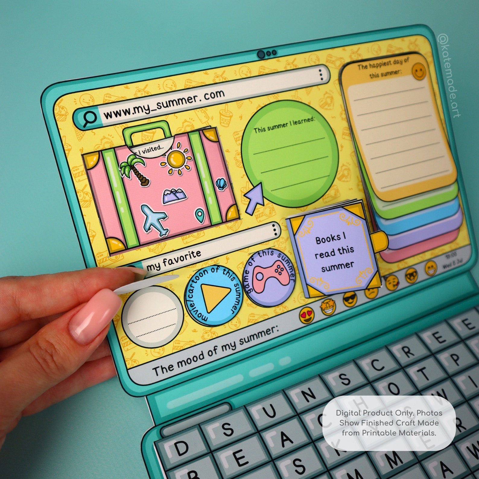 Printable Lapbook My Summer DIY, Homeschool Printable - Etsy