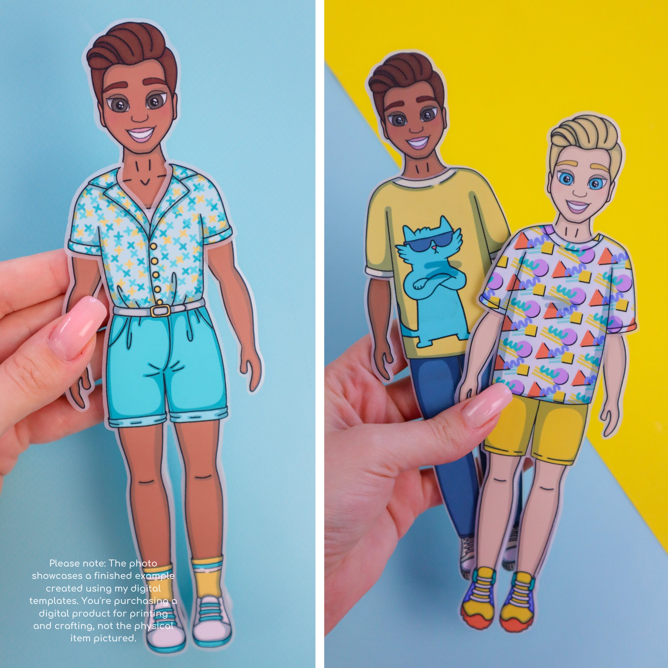 Printable Paper Dolls Dress up Kit, Male Wardrobe, DIY, Instant ...