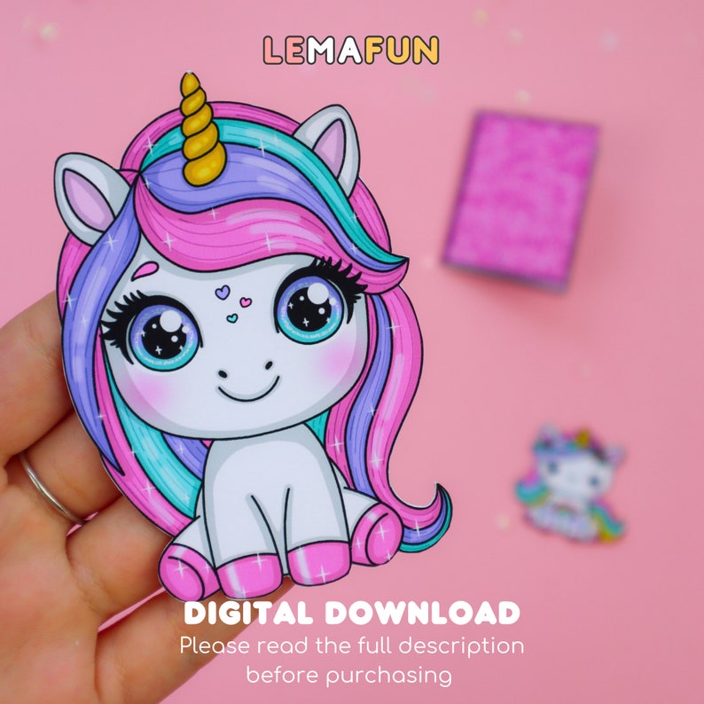 DIY Unicorn & House Paper Toy - Printable PDF Craft Kit for Kids 5-10 ...