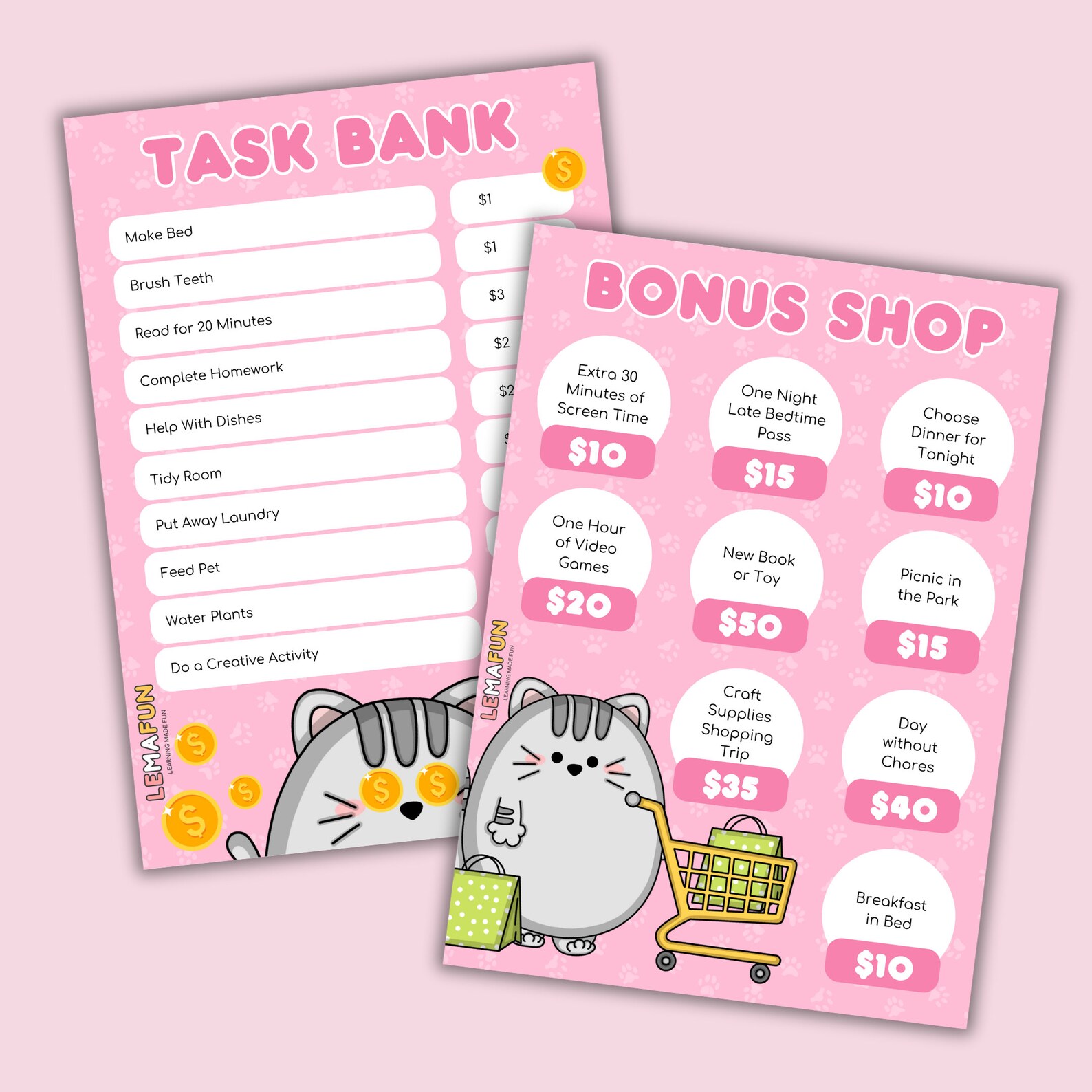 Editable Reward Chart Bundle for Kids - Digital Download With ...