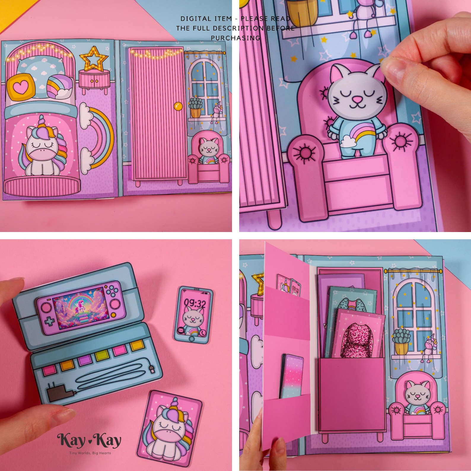 Printable Unicorn Dollhouse Template, Paper Crafts Digital Download ...