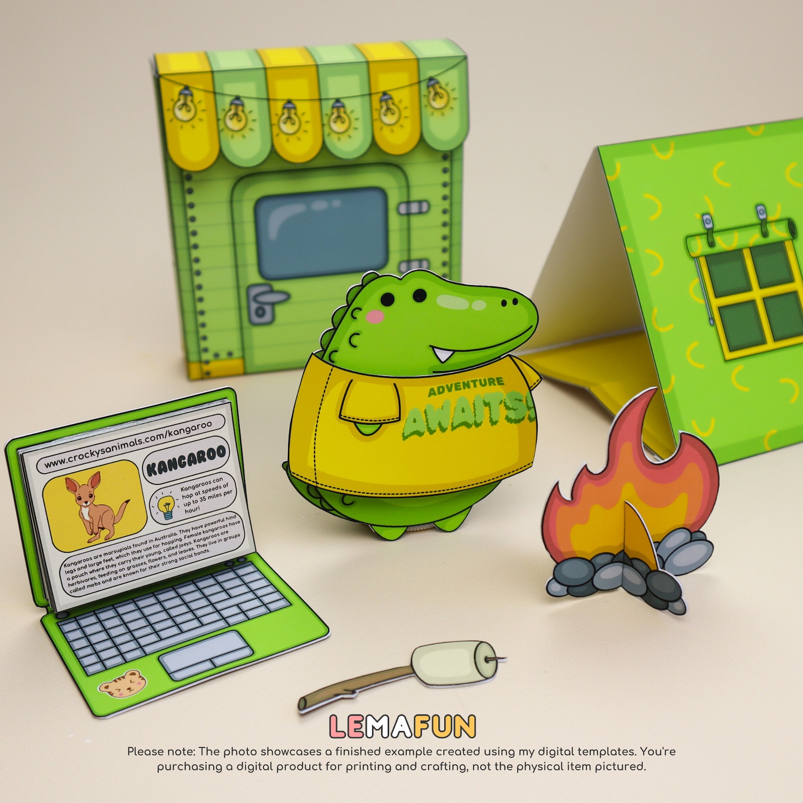Crocky the Crocodile Paper Toy Digital Template – Printable Adventure ...