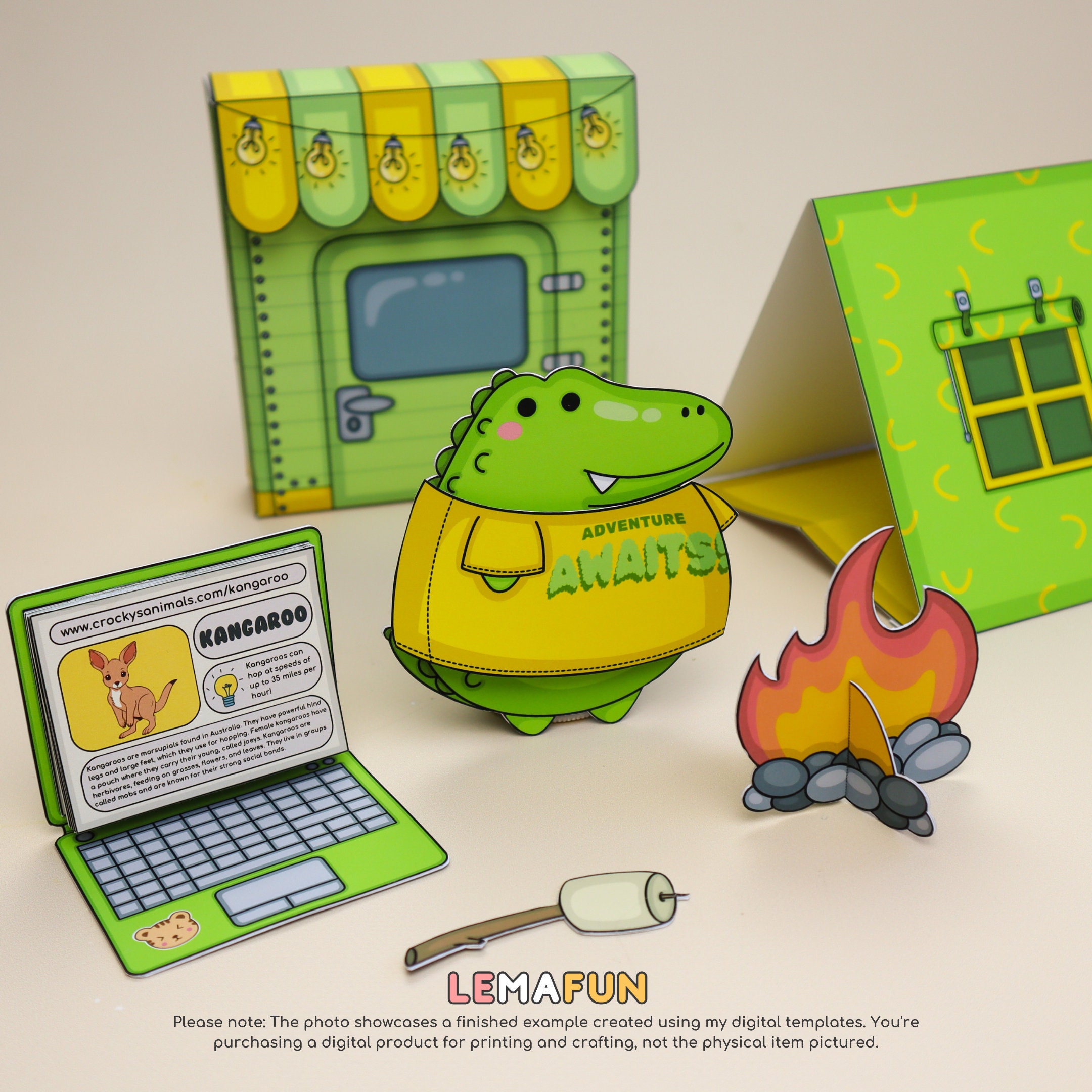Crocky the Crocodile Paper Toy Digital Template – Printable Adventure ...
