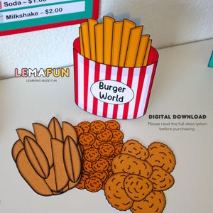 Fast Food Pretend Play Kit - Printable DIY Children's Activity, Fun ...