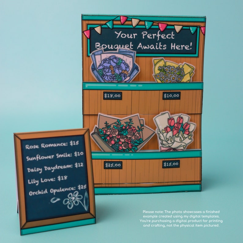 Printable Flower Shop Paper Craft & Activities for Kids PDF Instant ...