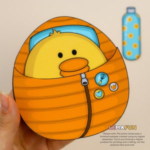 DIY Paper Duck Toy Template - Easy Craft for Kids, Printable Toy Making ...