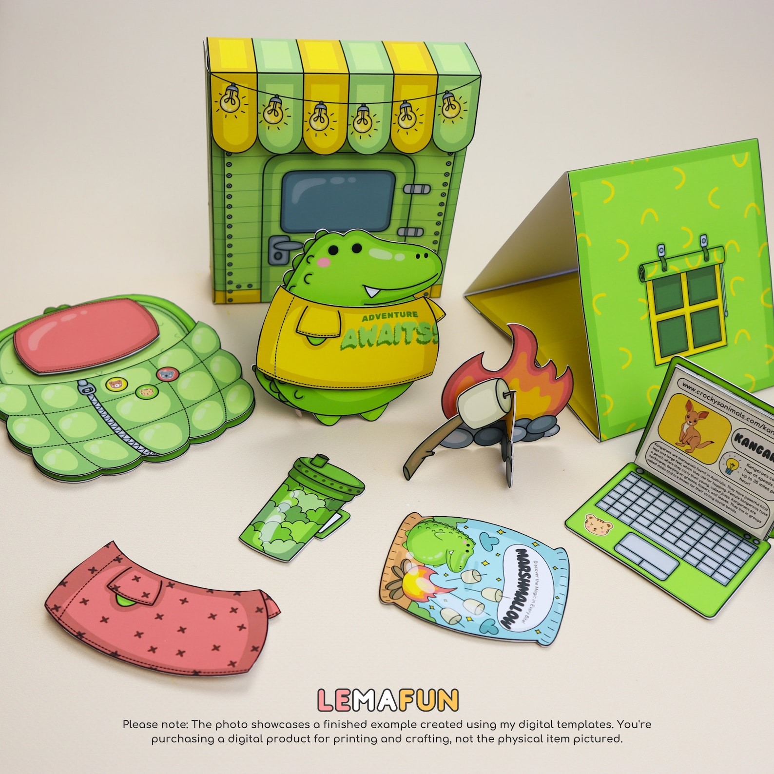 Crocky the Crocodile Paper Toy Digital Template – Printable Adventure ...