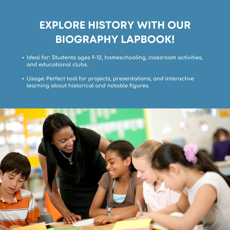 Interactive Biography Lapbook Printable | History Project Template for ...
