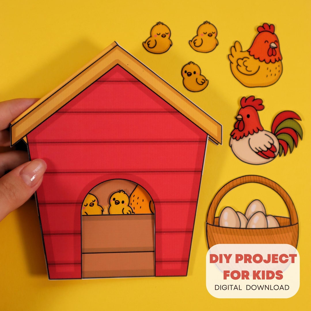 Printable Chicken Coop Craft for Kids | Farm Animal Activity | PDF ...
