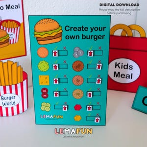 Fast Food Pretend Play Kit - Printable DIY Children's Activity, Fun ...