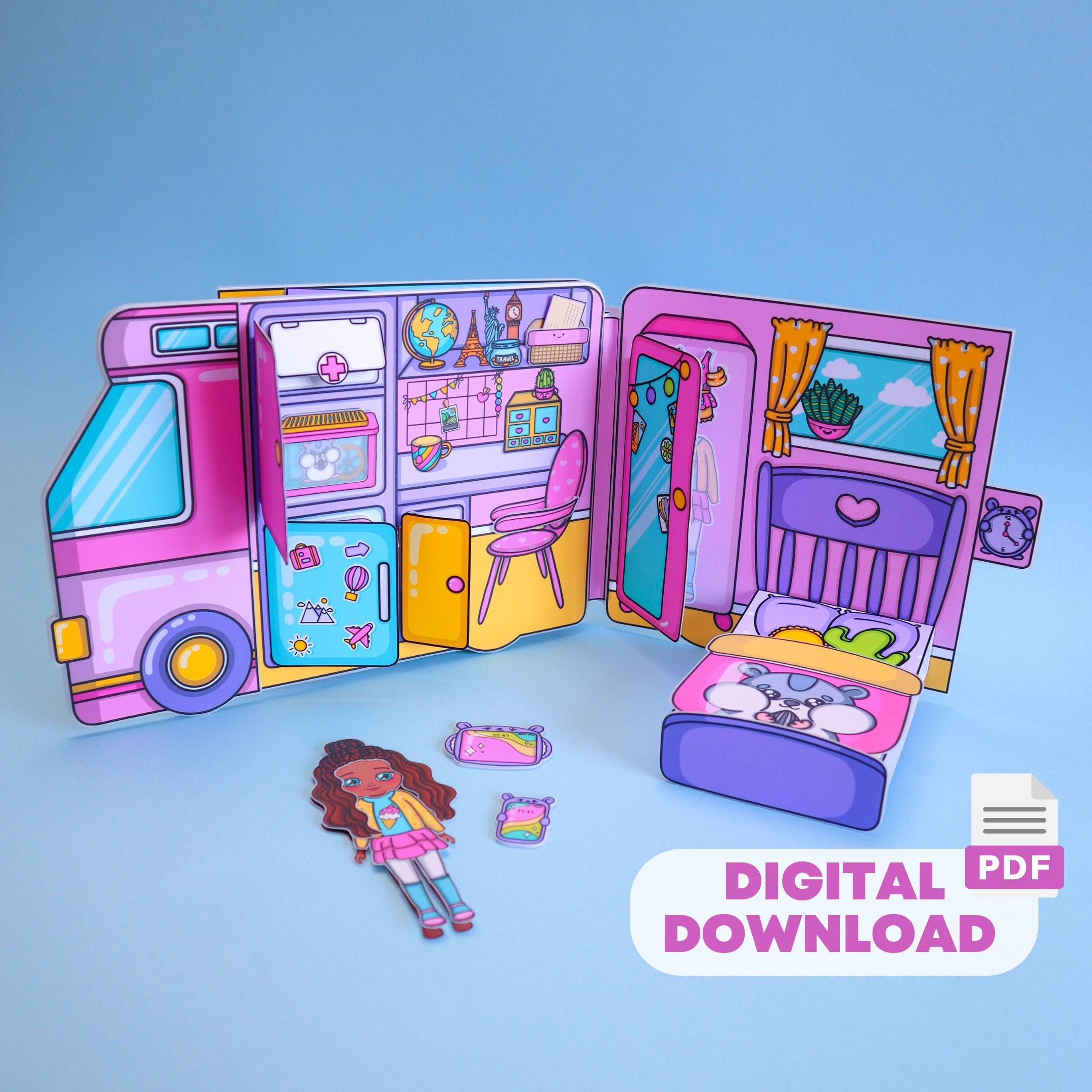 Casa de bonecas para impressão livro de atividades para meninas, campista para impressão ...