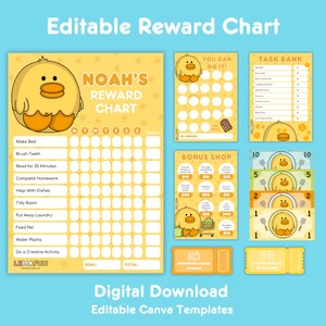 Editable Reward Chart Bundle for Kids - Digital Download With ...