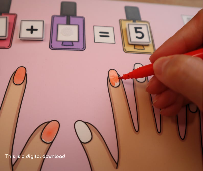 Nail Salon Math Game | Printable Counting Activities for Kids ...