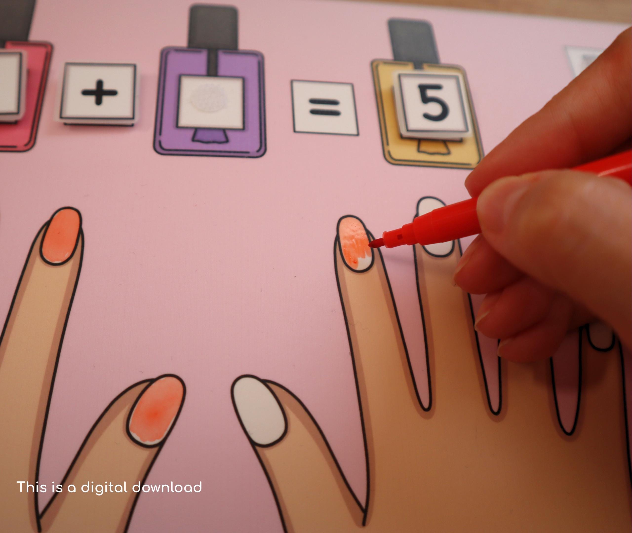 Nail Salon Math Game | Printable Counting Activities for Kids ...