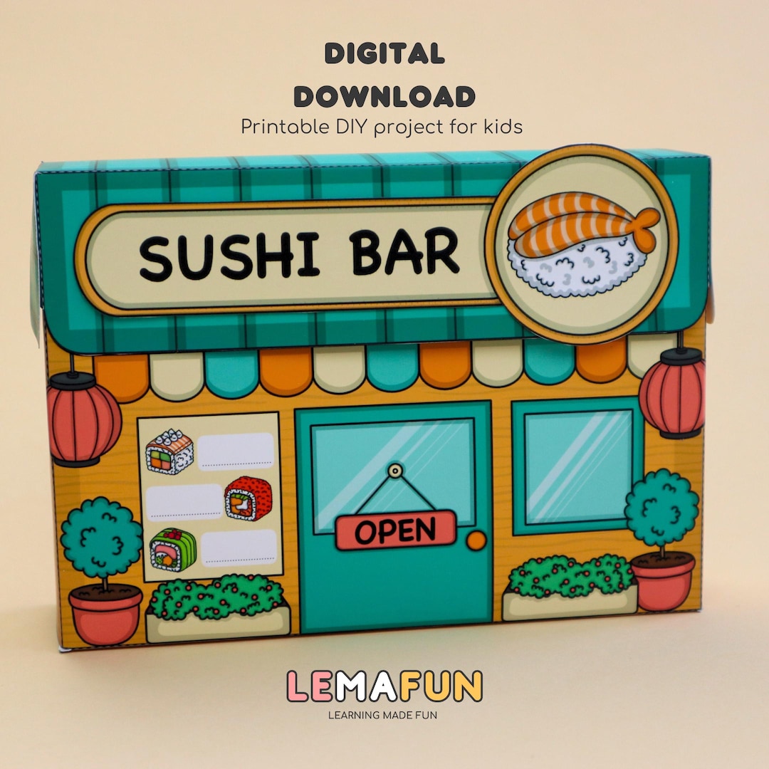 Sushi Restaurant Pretend Play Printable DIY Children's Activity ...