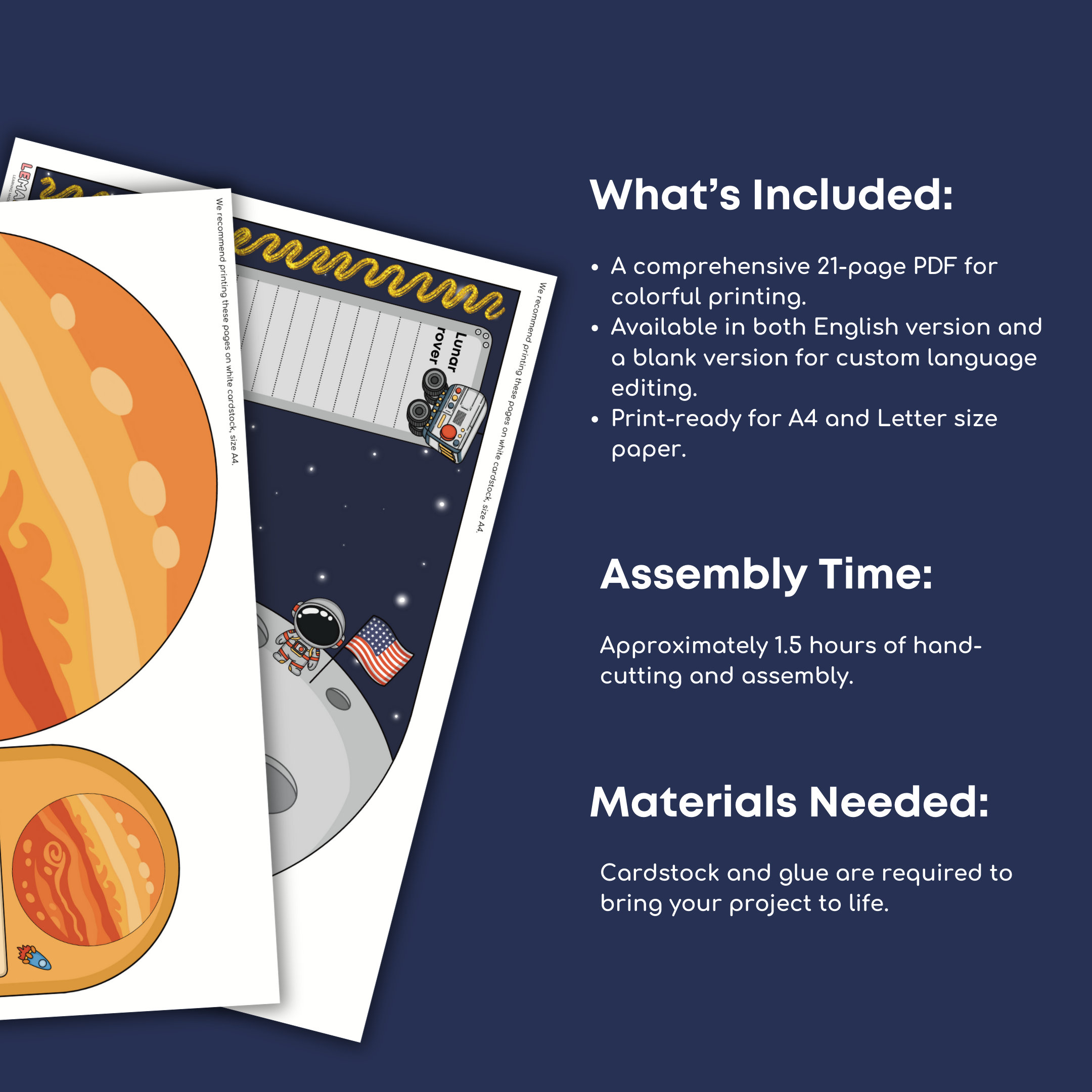 DIY Project Solar System Printable Kids Activities Homeschool ...