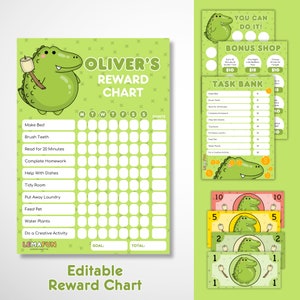 Editable Reward Chart Bundle for Kids - Digital Download With ...