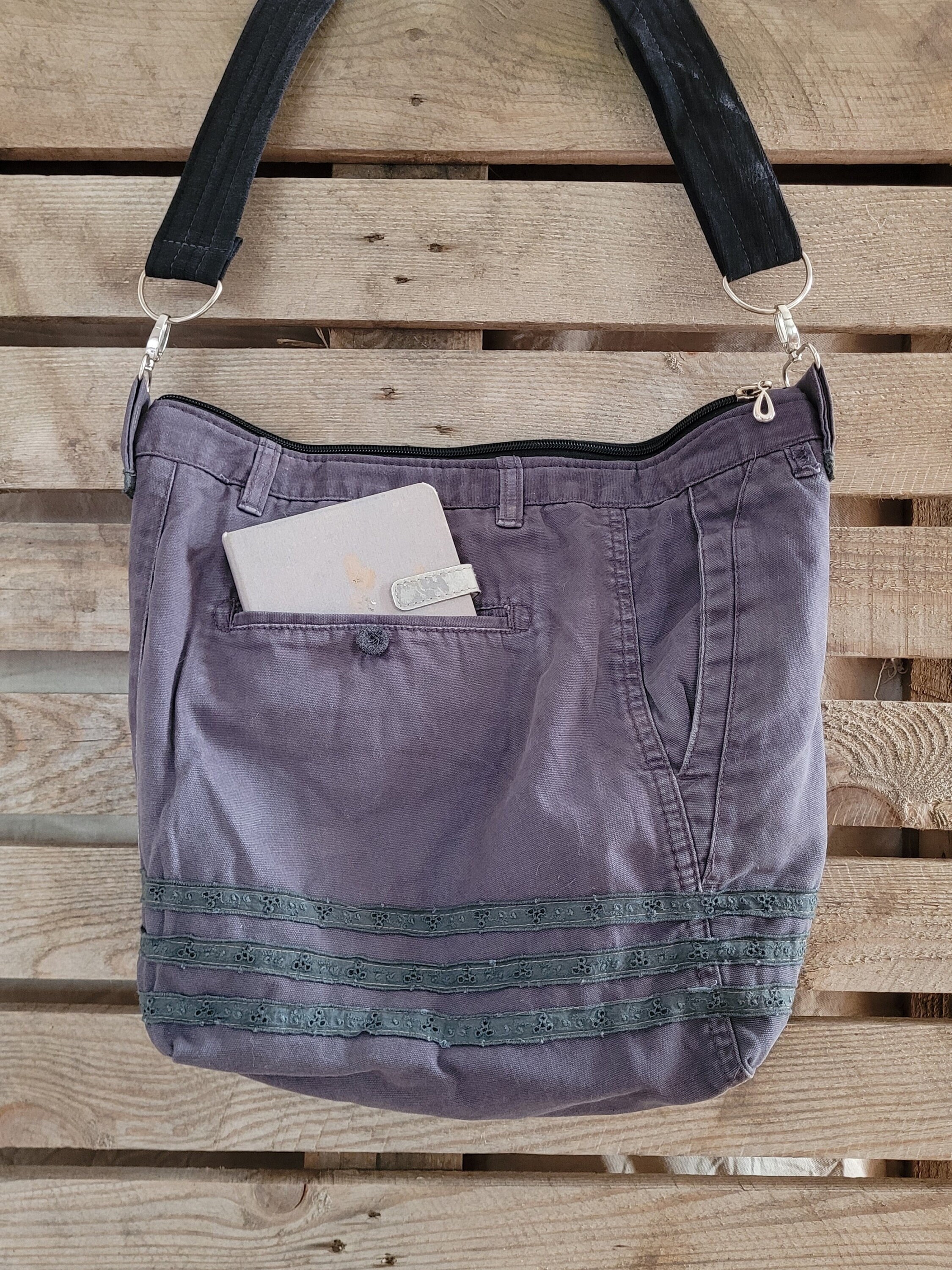 Unique Canvas Cross-body, Up-cycled Messenger Bag, Canvas Purse With ...