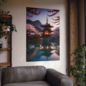 Japanese Temple Poster Art Japanese Poster Decoration Japanese ...