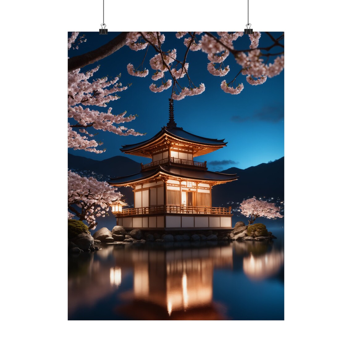 Japanese Temple Poster Art Japanese Poster Decoration Japanese ...