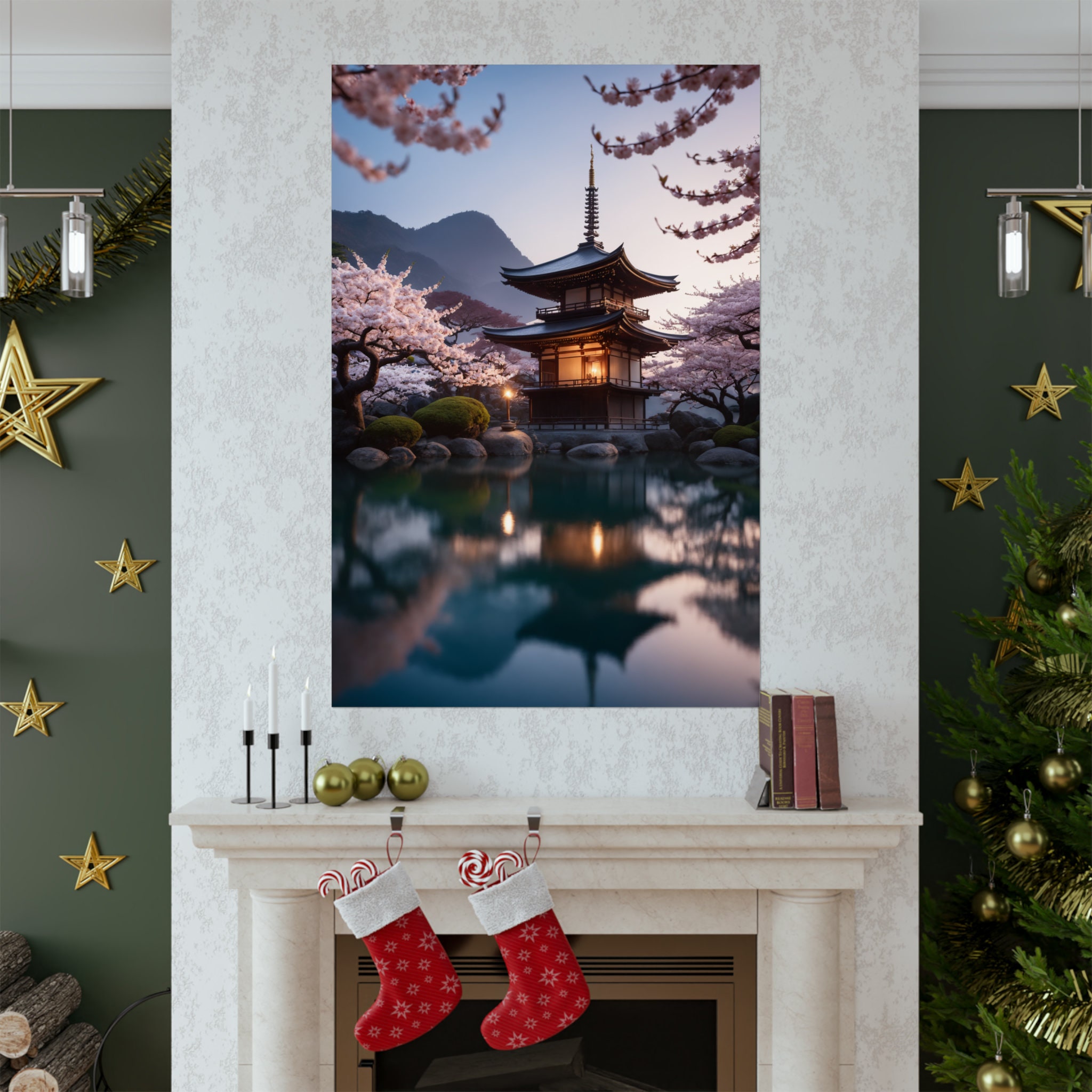 Japanese Temple Poster Art Japanese Poster Decoration Japanese ...